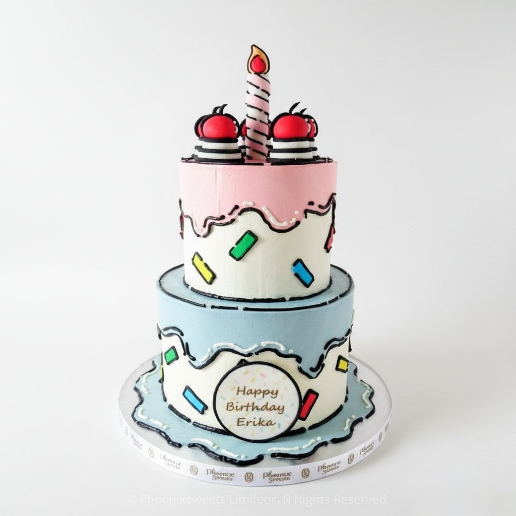 Butter Cream Cake - 2D Comic Cake – Phoenix Sweets Cakery