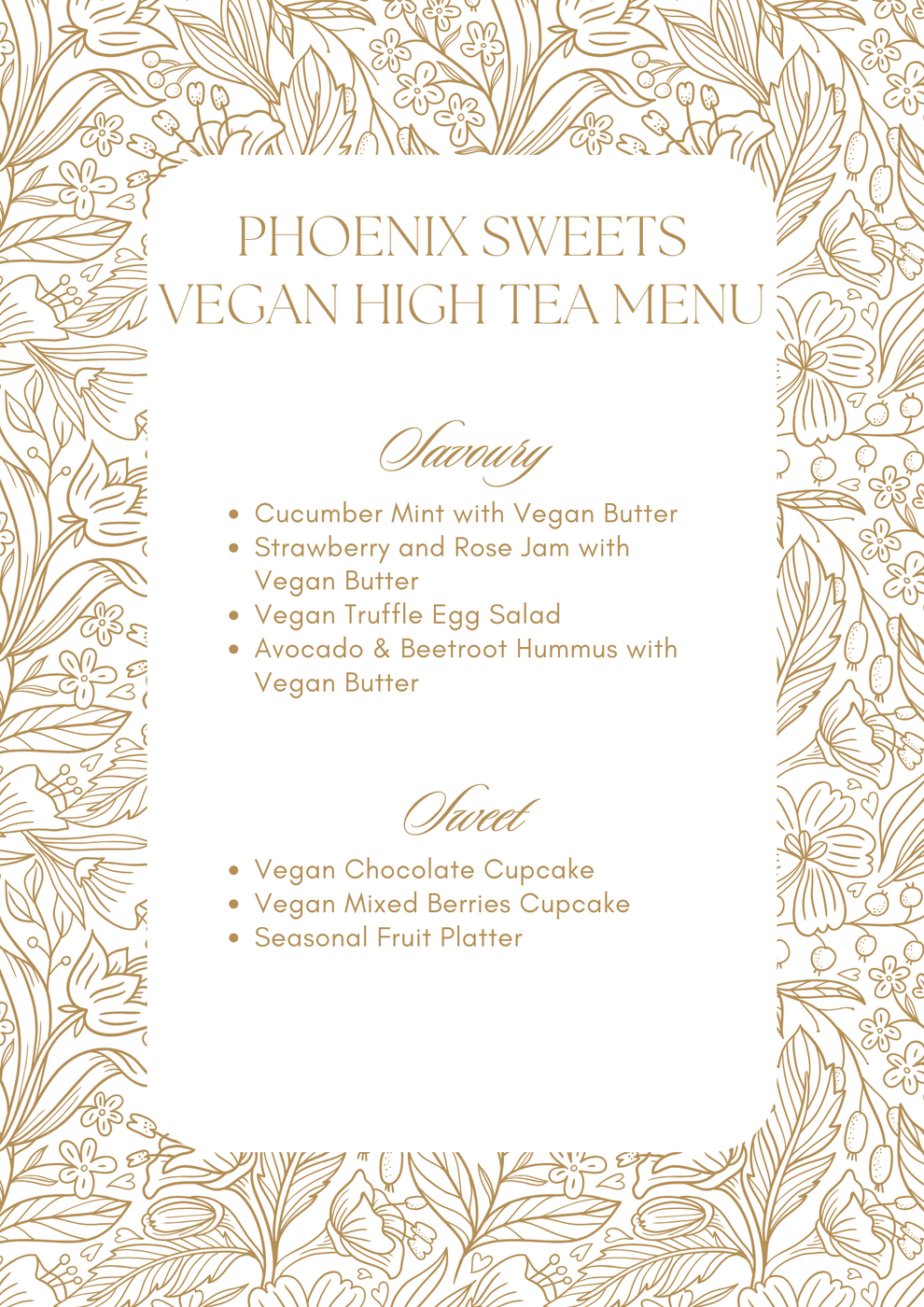Phoenix Sweets High Tea Reservation (New Menu 2025 Feb) – Phoenix Sweets Cakery
